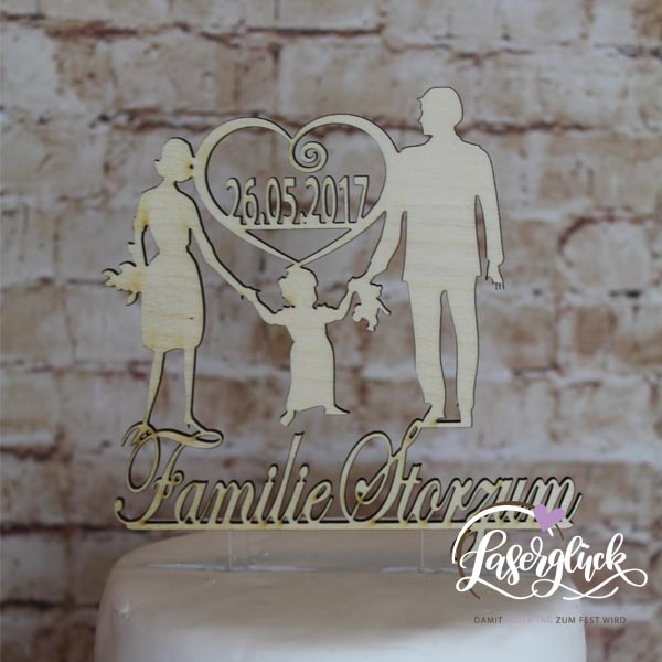Cake Topper Namen mit Anker - laserglueck.de Tortentopper